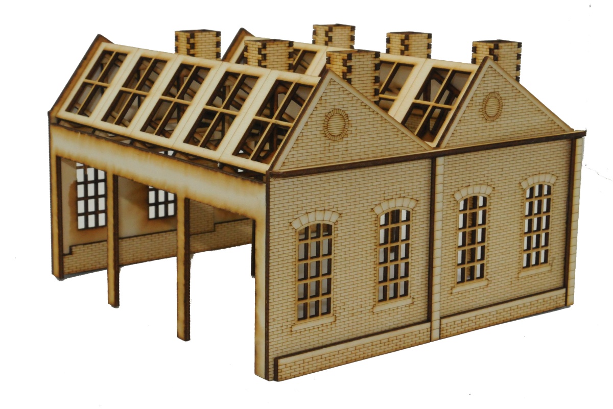ES011 Triple Track Northlight Engine Shed Master Kit OO Gauge Laser Cut ...
