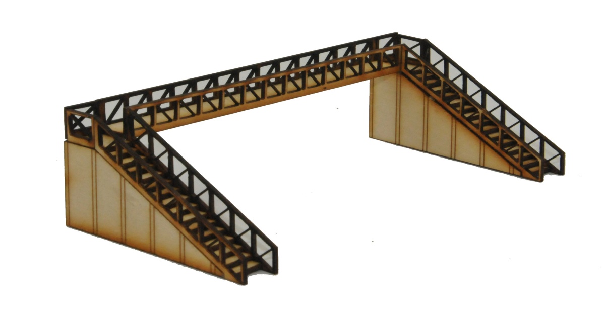N-FB002 Platform Footbridge Triple Track Span N Gauge Model Laser Cut ...