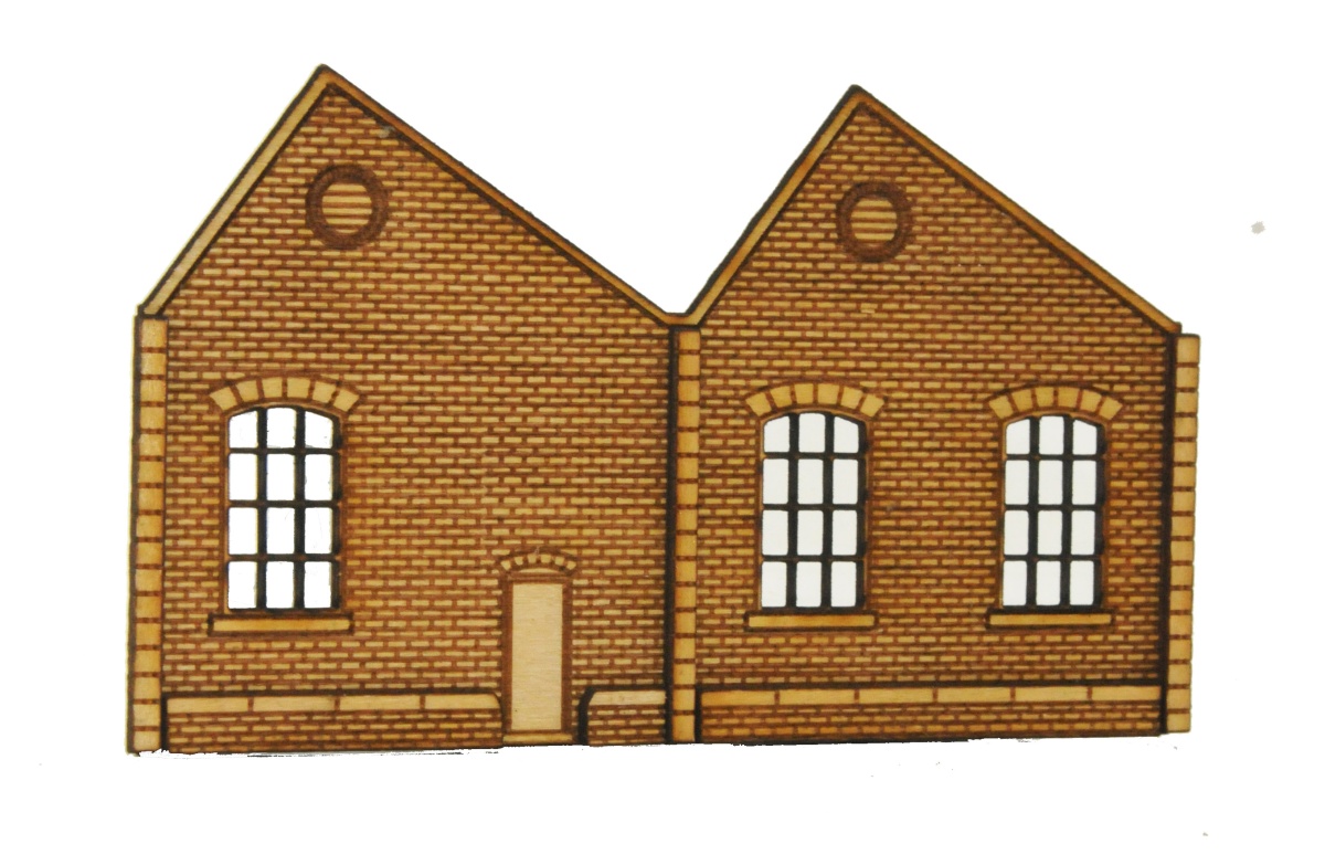 N-NL006 Ultra Low Relief Single Storey Northlight Factory with Door ...
