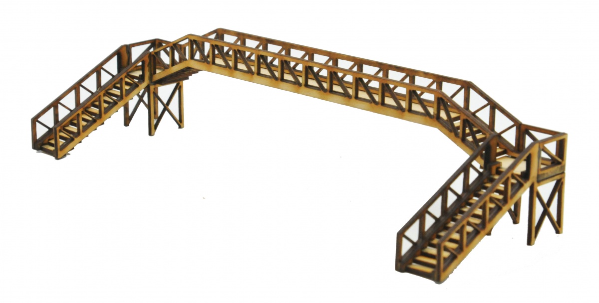 TT-FB002 Platform Footbridge Triple Track Span TT:120 Scale Model Laser ...