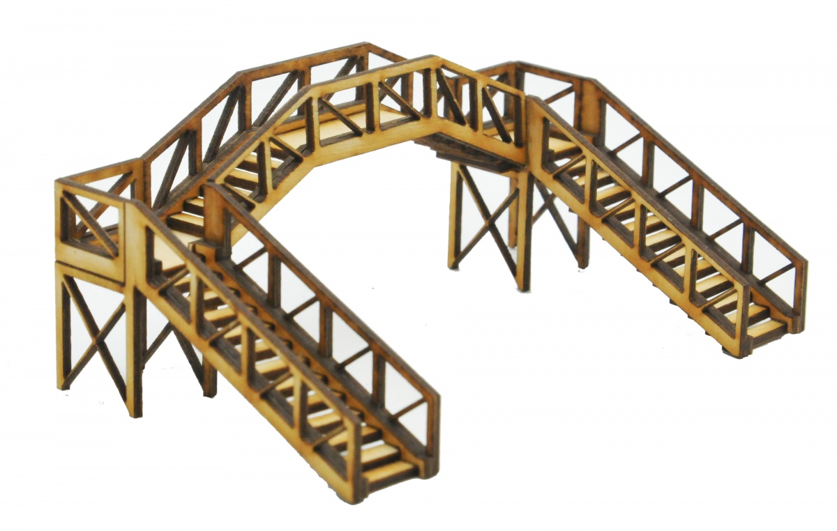 TT-FB006 Platform Footbridge Single Track Span TT:120 Scale Model Laser ...